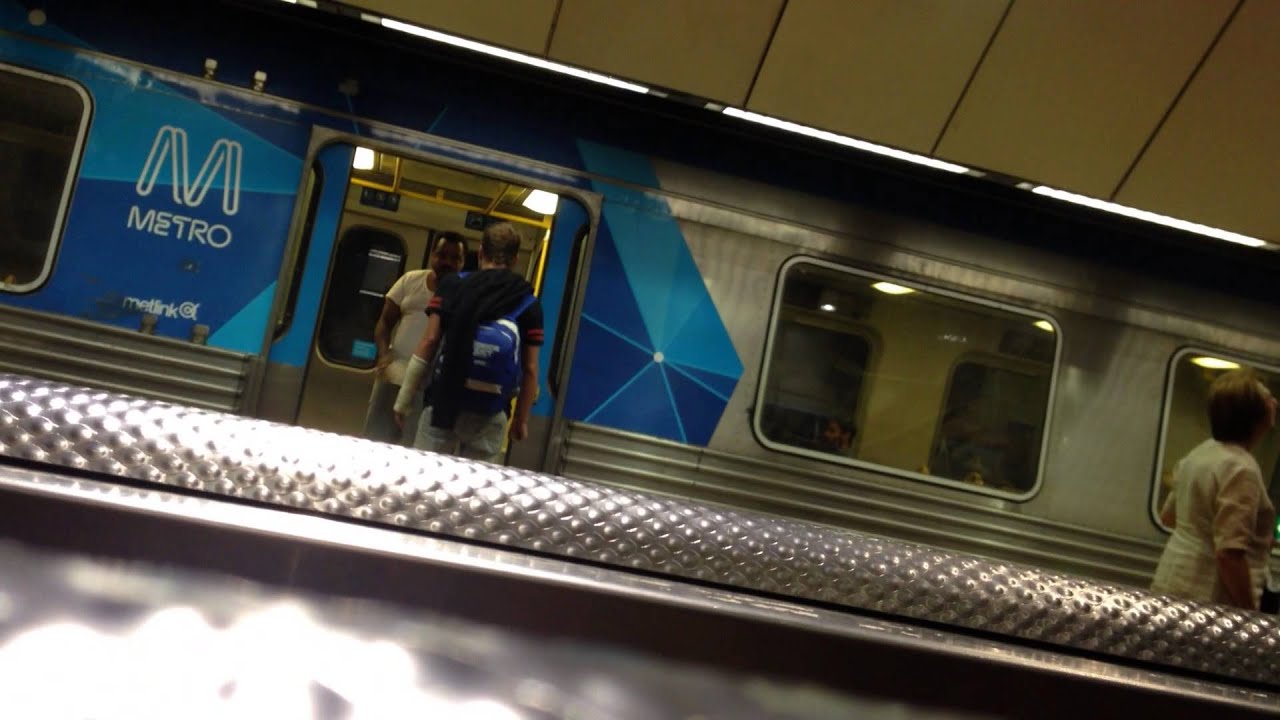 Fist fight on moving train at Melbourne Central Station, Melbourne ...
