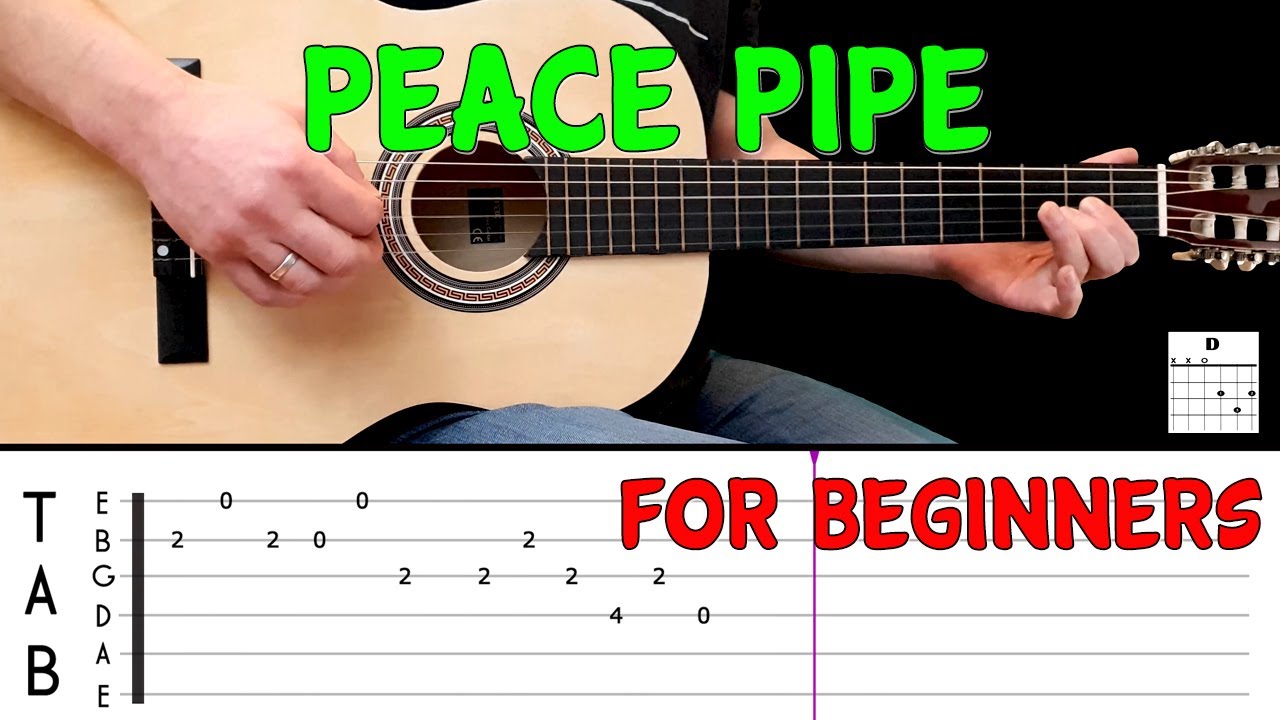 PEACE PIPE | Easy guitar melody lesson for BEGINNERS (with tabs) - The ...