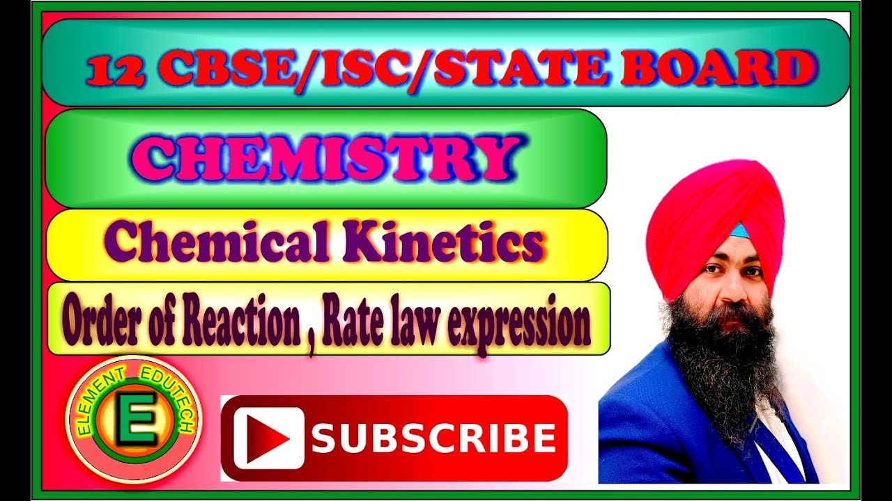 Order of Reaction ,Rate law expression CLASS 12 CHEMICAL KINETICS cbse ...