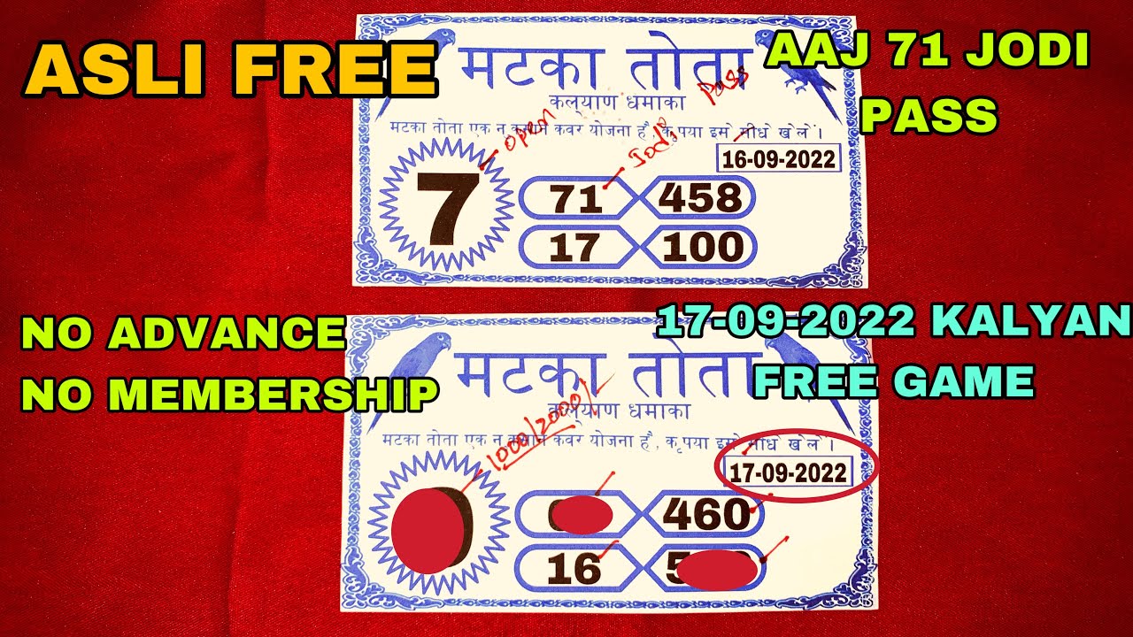 17-09-2022 kalyan matka single open ||single jodi trick 100% passing ...