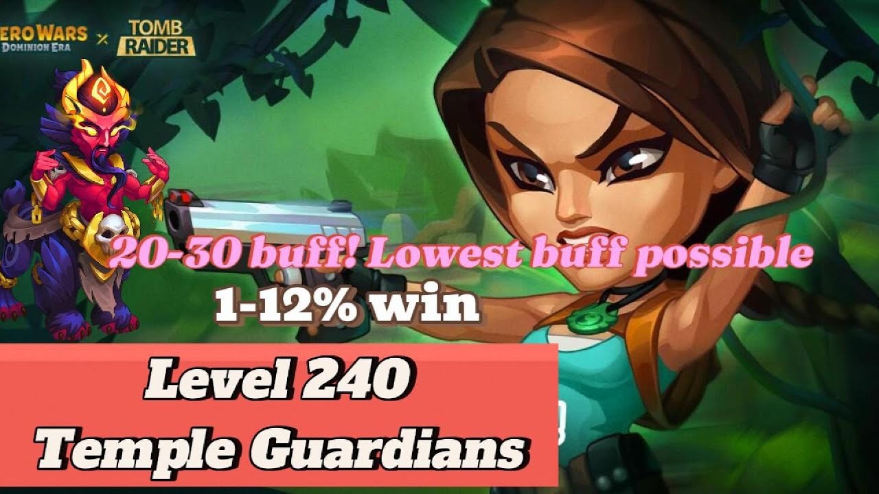 Level 240 Temple Guardians, High win %, Lowest Buff - Lara Croft Event ...