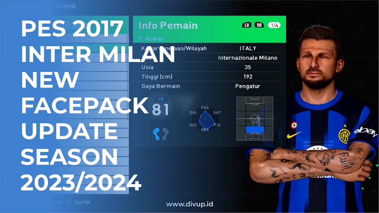 PES 2017 | INTER MILAN NEW FACEPACK UPDATE SEASON 2023/2024 - YouTube