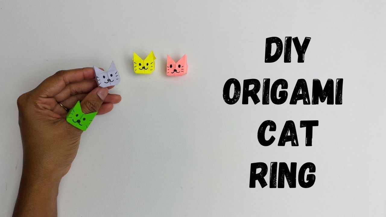 How to make easy DIY Origami Cat Ring ? #art #papercraft #origami # ...