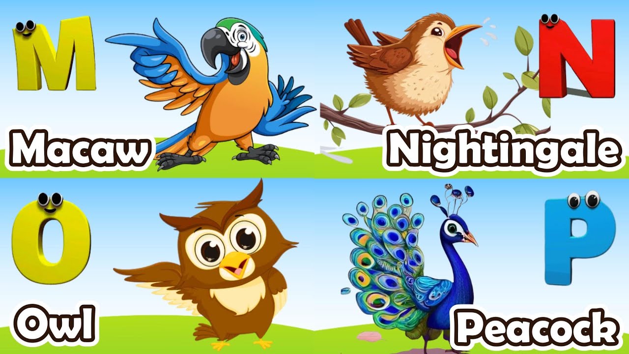 Birds Alphabet Song for Kids | Birds ABC Song | Phonics for Kids | Baby ...