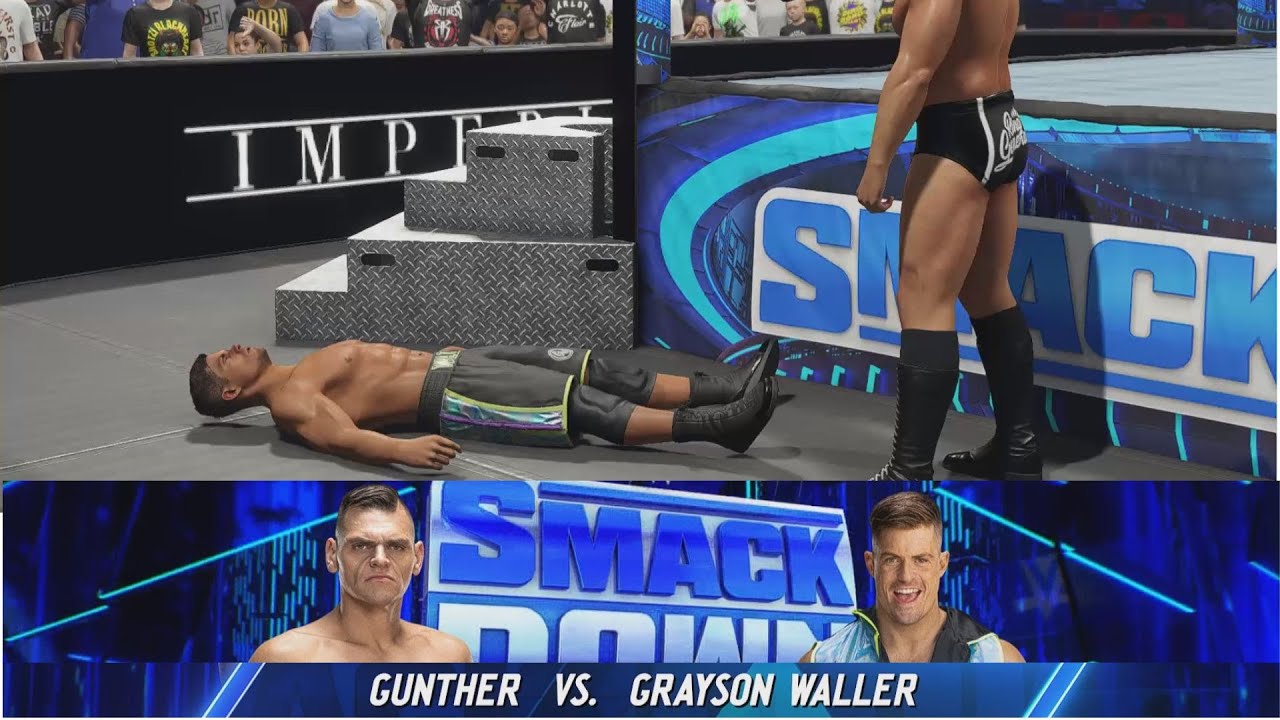GUNTHER VS GRAYSON WALLER. WWE SMACKDOWN. WWE 2K24. TQSVERSE - YouTube