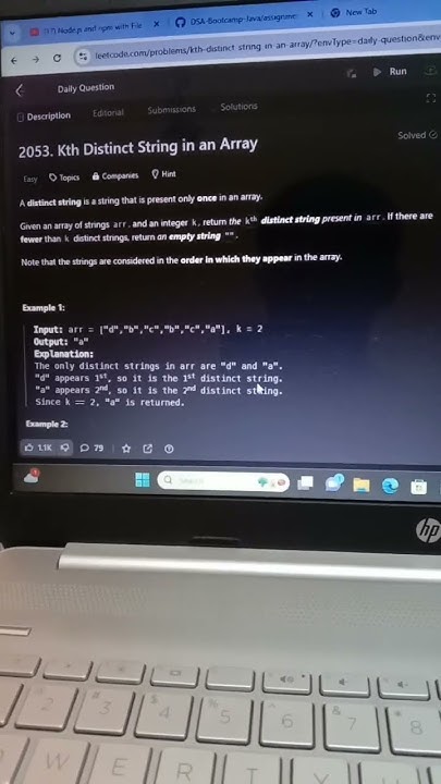 Leetcode Daily Problem Q2053 5 Aug Dsa Coding Java Programming Leetcodesolution Youtube