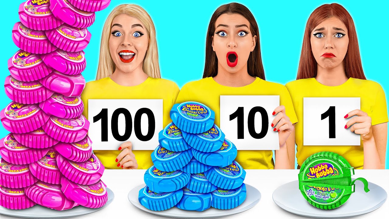 100 खाद्य परतें चुनौती #3 Multi DO Challenge - YouTube