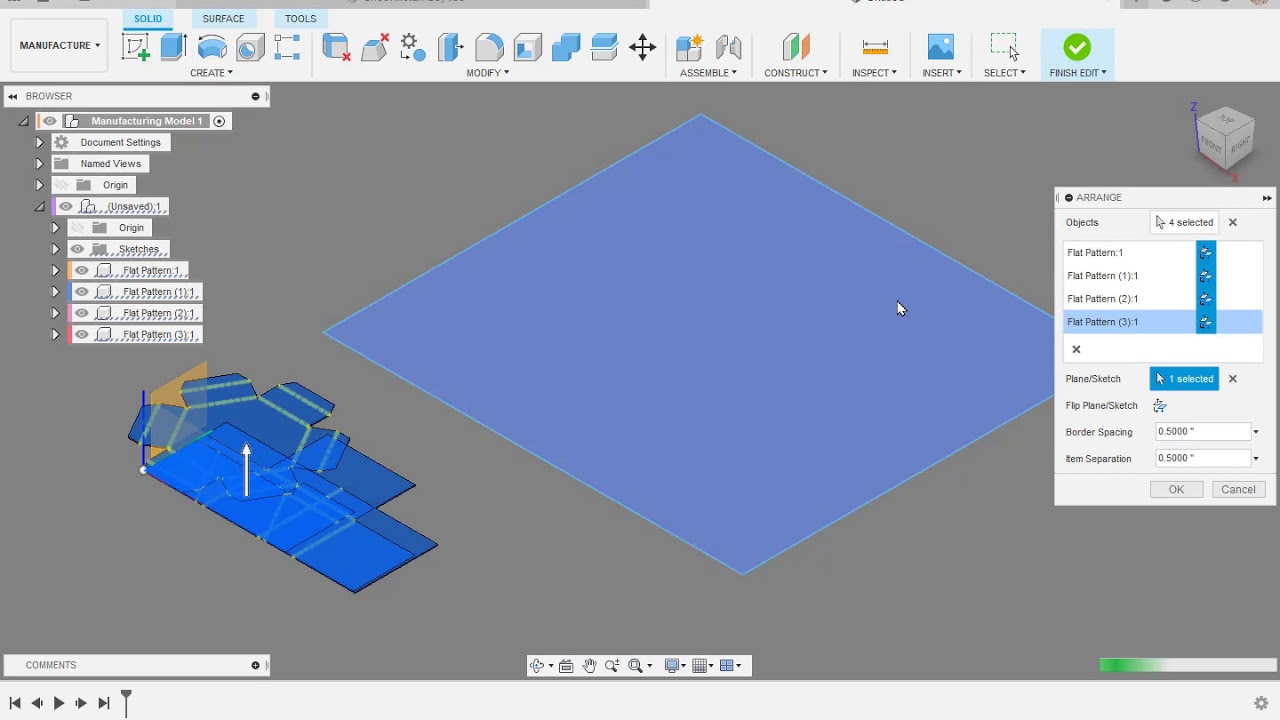 Arranging Multiple Sheet Metal Flat Patterns in Autodesk Fusion 360 ...