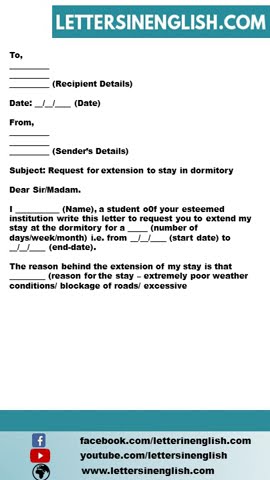Request Letter for Extension to Stay in Dormitory - YouTube
