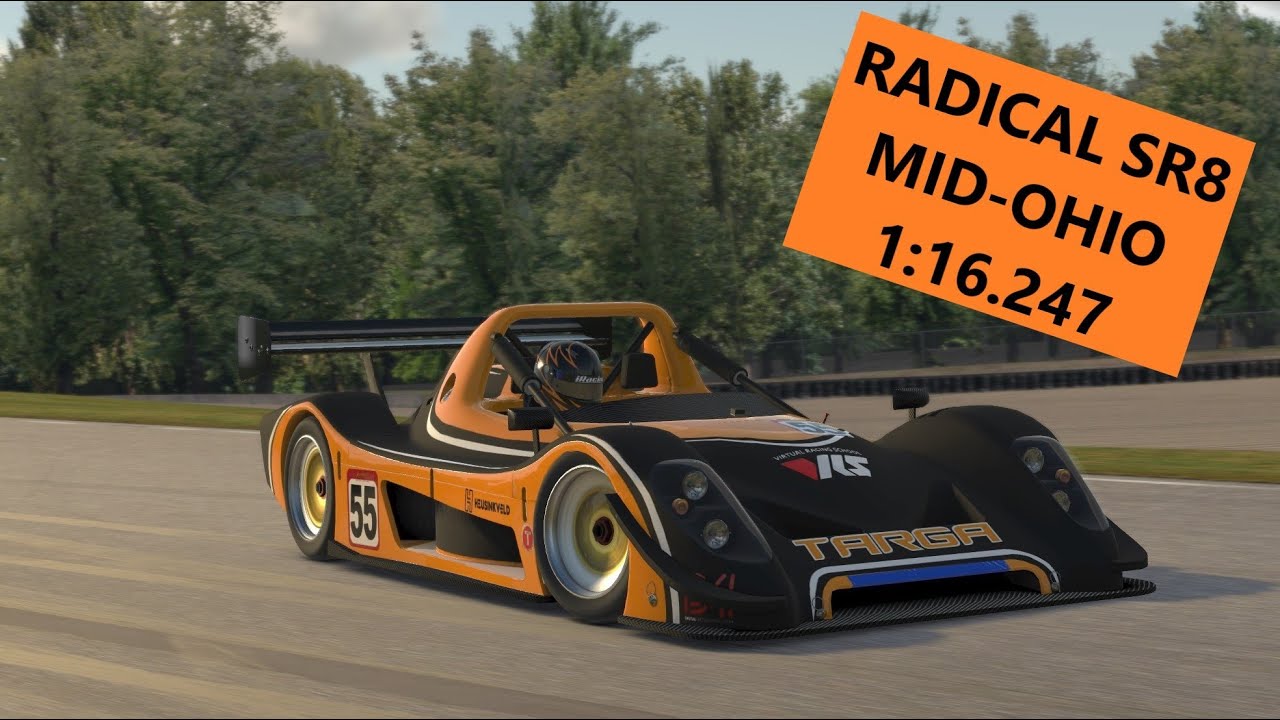 iRacing - Radical SR8 - Mid-Ohio Full Course - 1:16.247 - YouTube