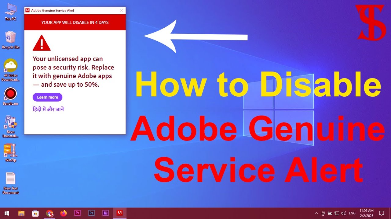 How to Disable Adobe Genuine Service Alert in windows 10 || @sonvirtech ...
