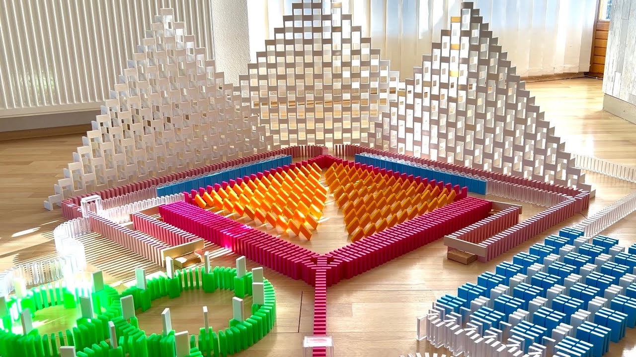 Small Colorful DOMINO Setup - 3000 Dominoes - YouTube