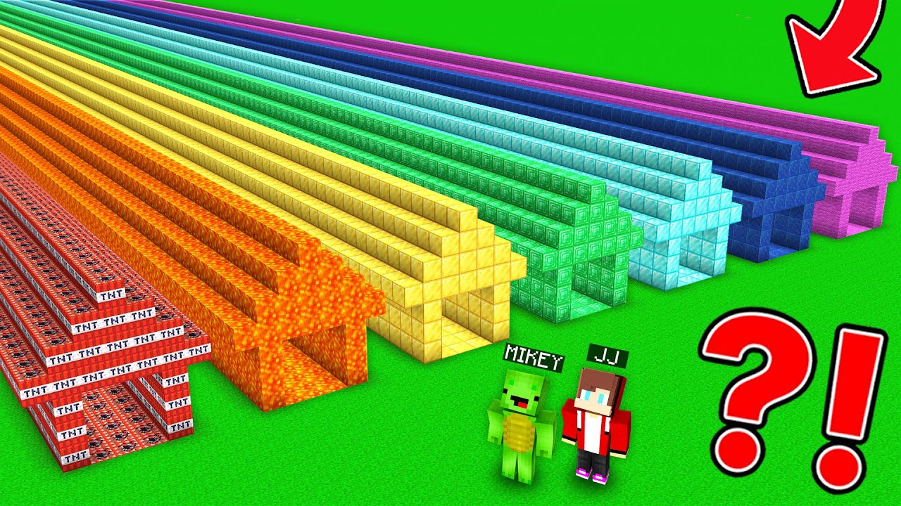 JJ and Mikey Found The LONGEST HOUSES : TNT vs LAVA vs GOLD vs DIAMOND ...