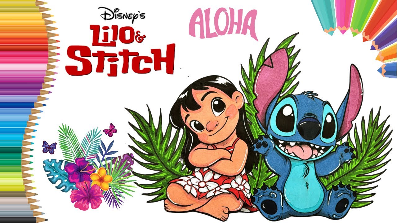 Coloring Lilo and Stitch | Disney Coloring Pages| Lilo and Stitch 2025 ...