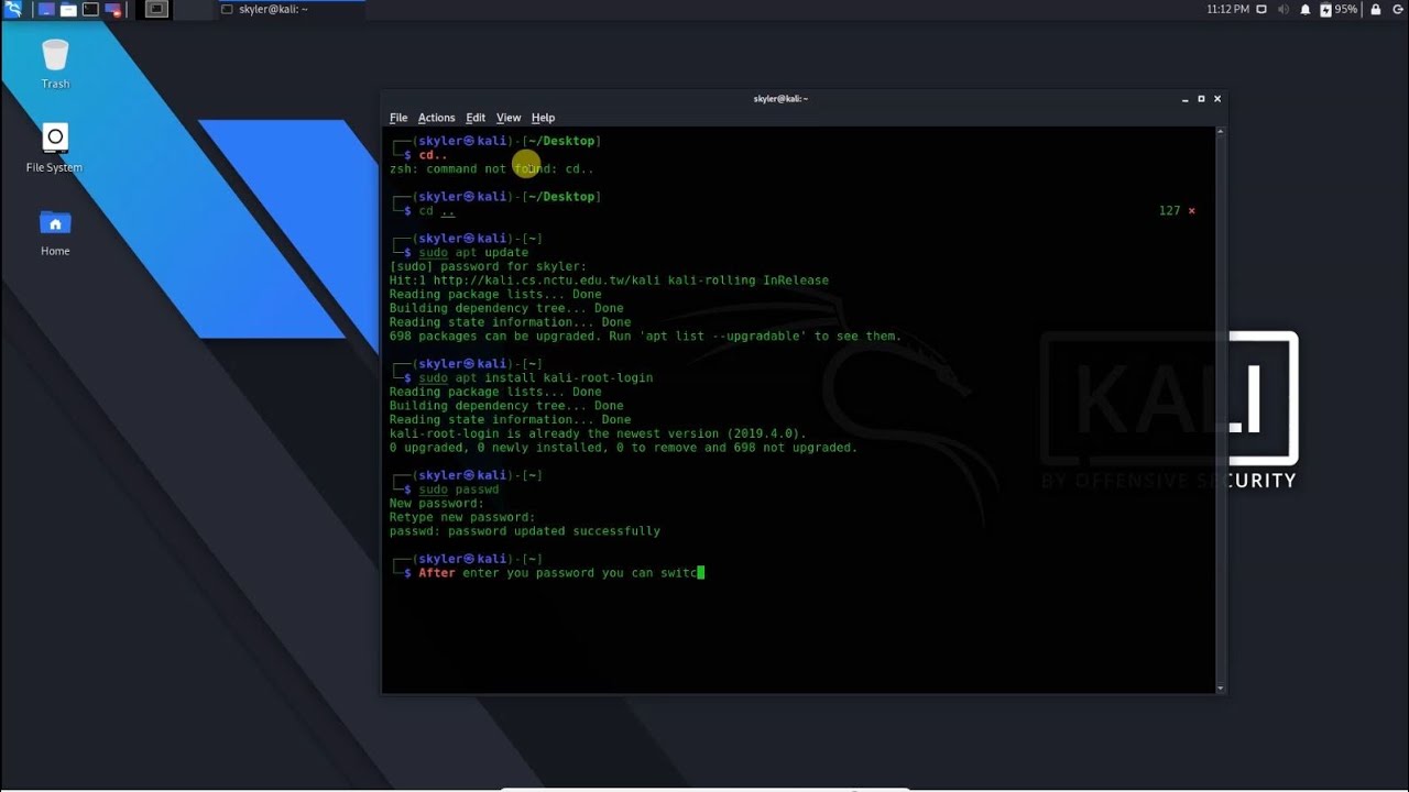 How To Login As Root User In Kali Linux YouTube How To Login As Root User In Kali Linux YouTube