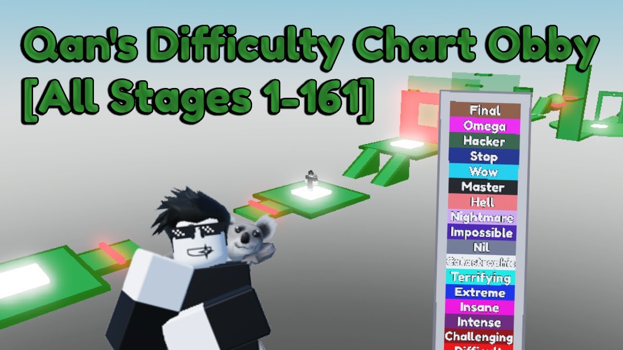 Qan's Difficulty Chart Obby [All Stages 1-161] - YouTube