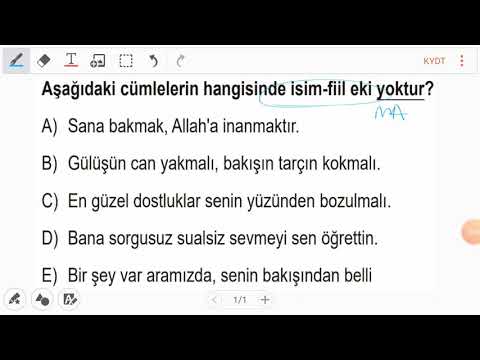 Test 78/ Soru 4 (Fiilimsiler soru çözümü - isim fiil eki)