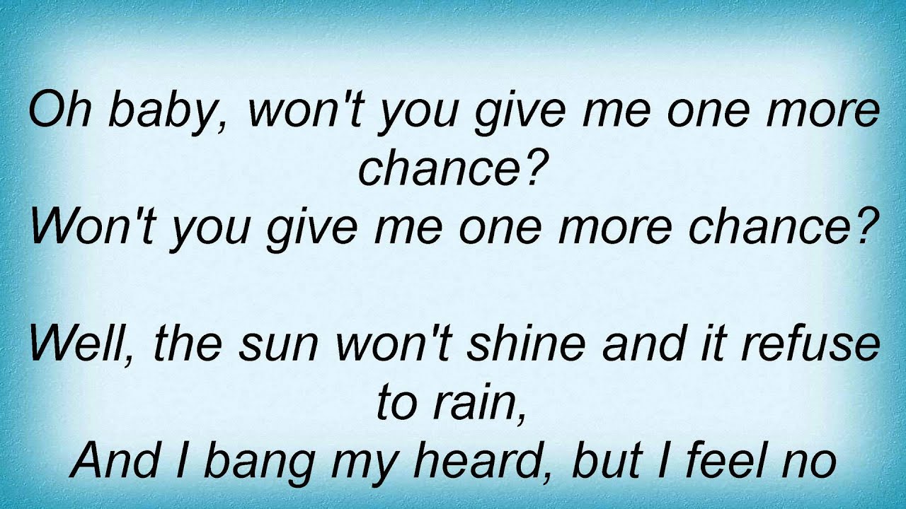 Eric Clapton - One More Chance Lyrics - YouTube