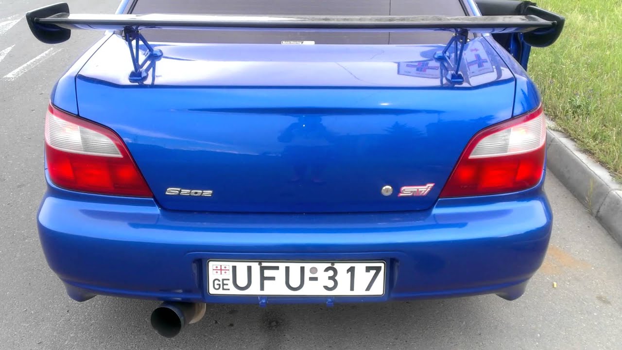 Subaru impreza S202 sti Dog Fight Pro titanium exhaust sound - YouTube