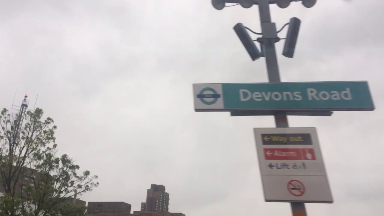 DLR Departing at Devons Road - YouTube