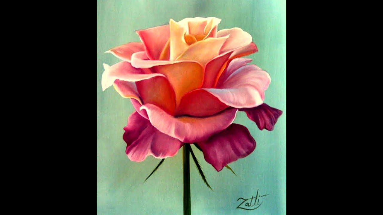 COMO PINTAR UMA ROSA - YouTube