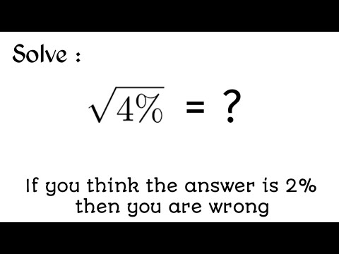 √4%=? • Maths Tricky Question • Square Root • Percentage - YouTube