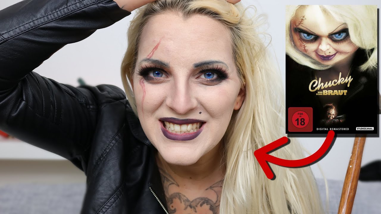 Easy HALLOWEEN Makeup Tutorial 2021: CHUCKY'S BRAUT 🎃🔪 - YouTube
