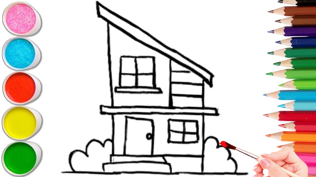 How to Draw House | Easy Kids Art Tutorial |Child Art 🐋🌈🎨 - YouTube