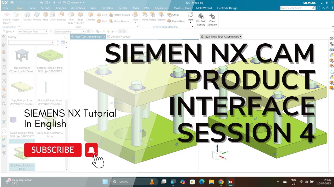 Press Tool Assembly Creation in Siemens NX CAD | Bringing All ...