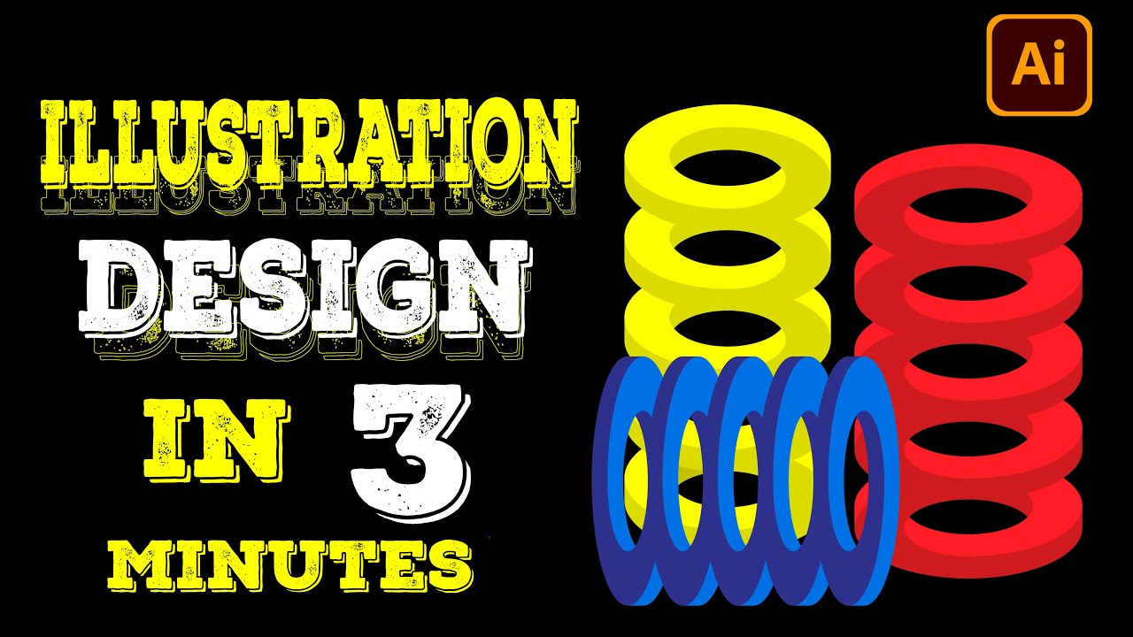 illustration Design in illustrator | Design a colorful spring coil ...