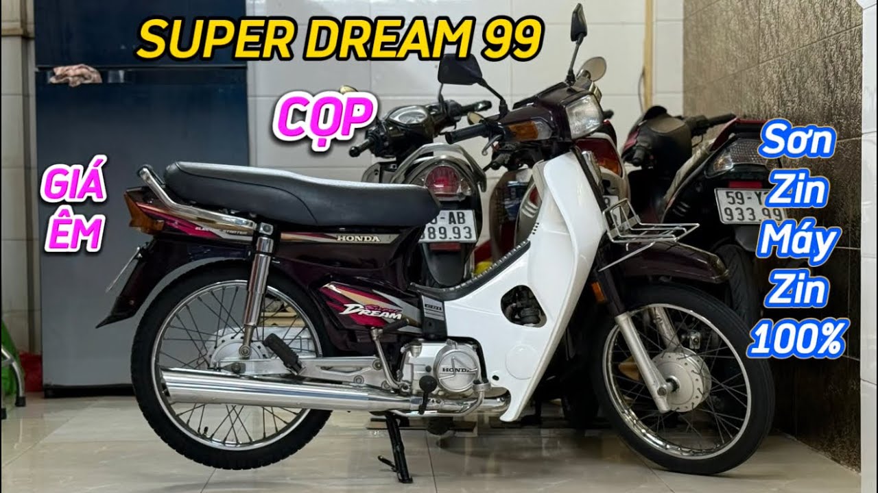 Honda Super Dream 99 tem hồng . Máy Thái . Sơn zin tem zin rất đẹp ...