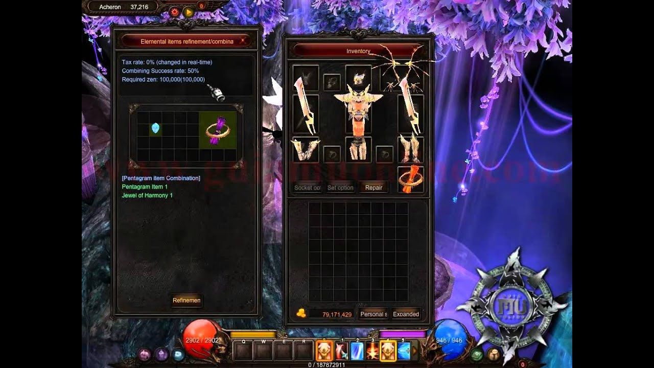 Refinacion del Pentagram en Mu Online eX700 - YouTube