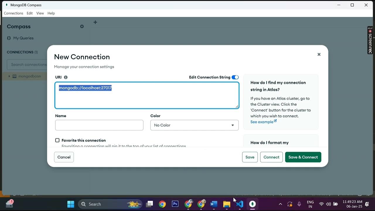 Install MongoDB , Connect Express App With MongoDB, Creating Model, Insert Product Record in ...