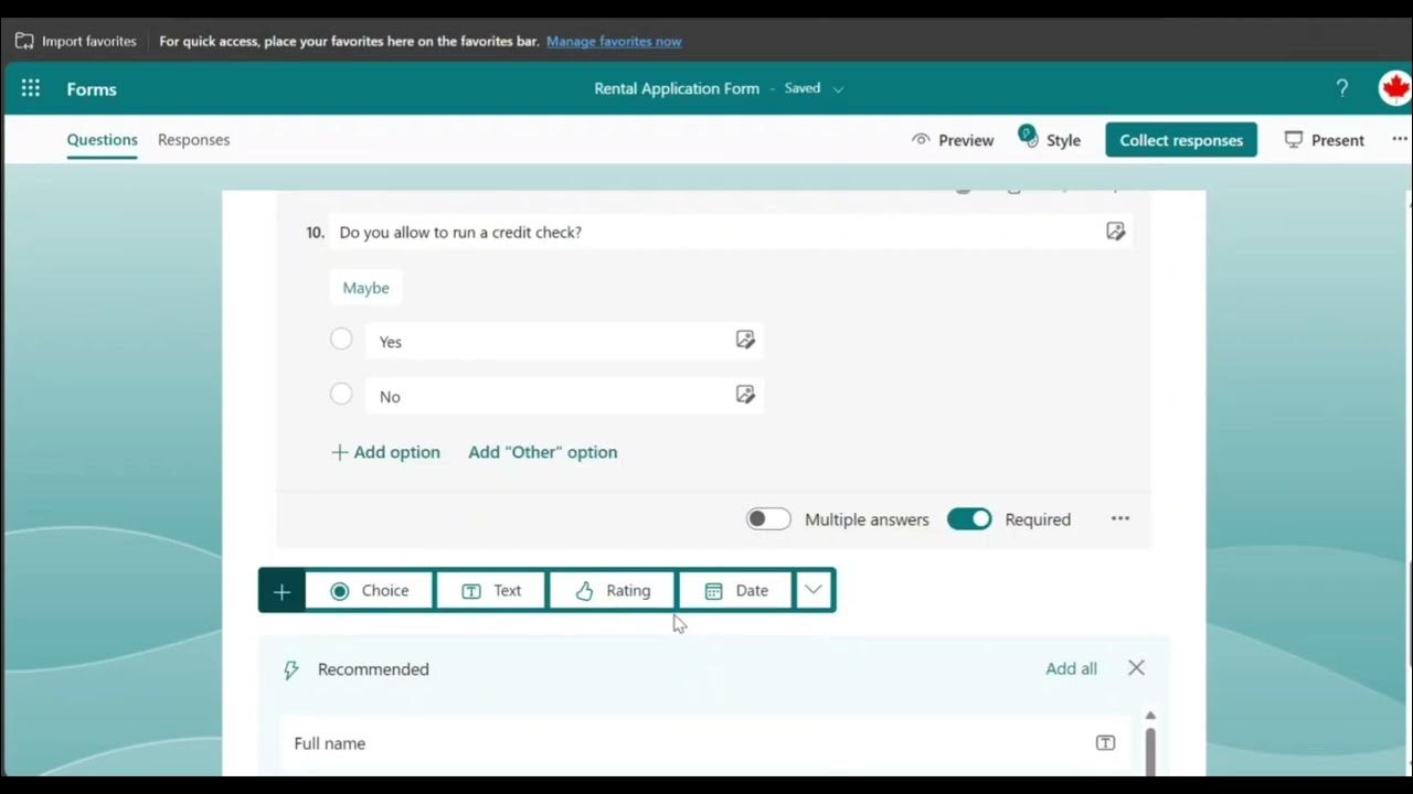 How To Create Online Rental Application Form Using Microsoft Forms - YouTube