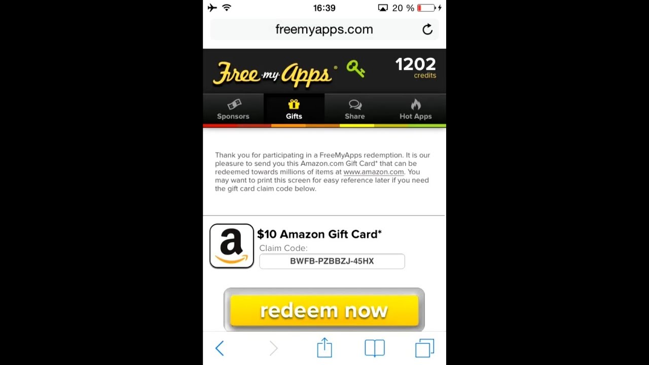 Freemyapps How I got $10 Amazon card (proof) use the referral link ...
