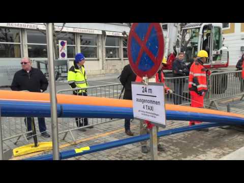 Spektakuläre Bohrung unter der Traun hindurch