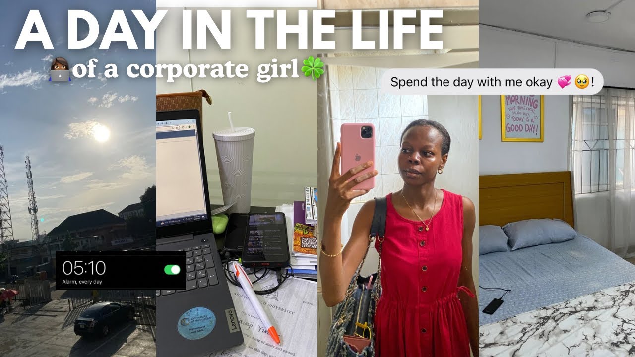day in the life👩🏾‍💻🍀|realistic corporate life| working9-5 office job ...