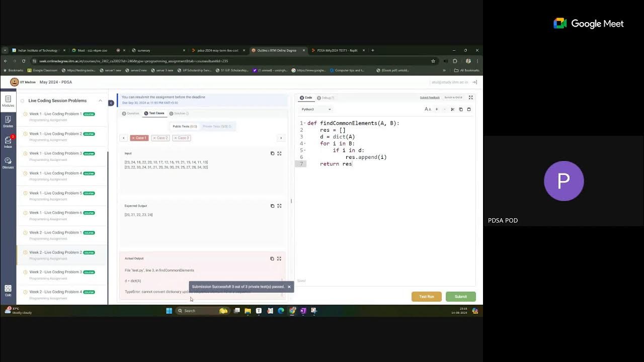 Week-2 Problem Solving Session(Coding) - YouTube