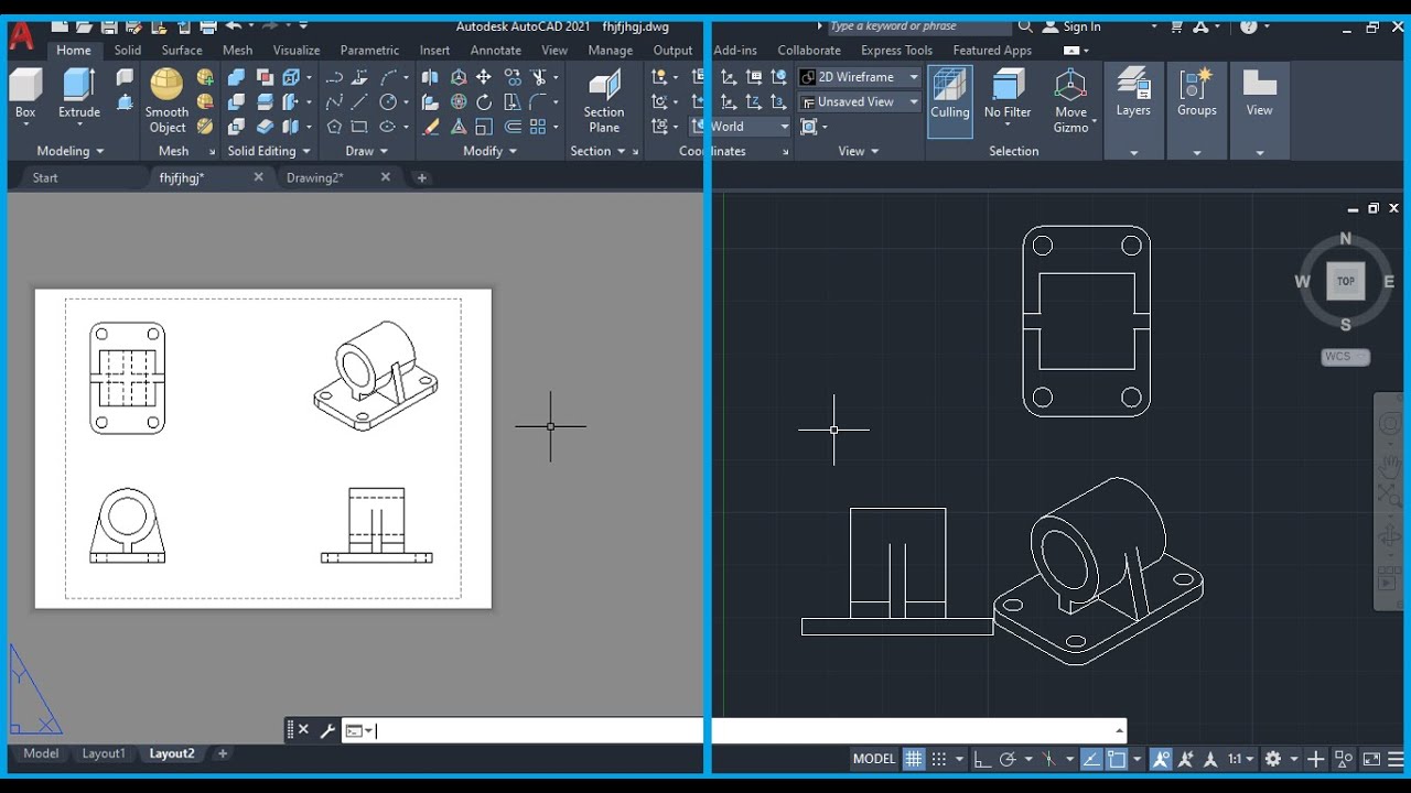 Como sacar las vistas 2D de un dibujo 3D (FLASTSHOT / LAYOUT) AutoCAD ...