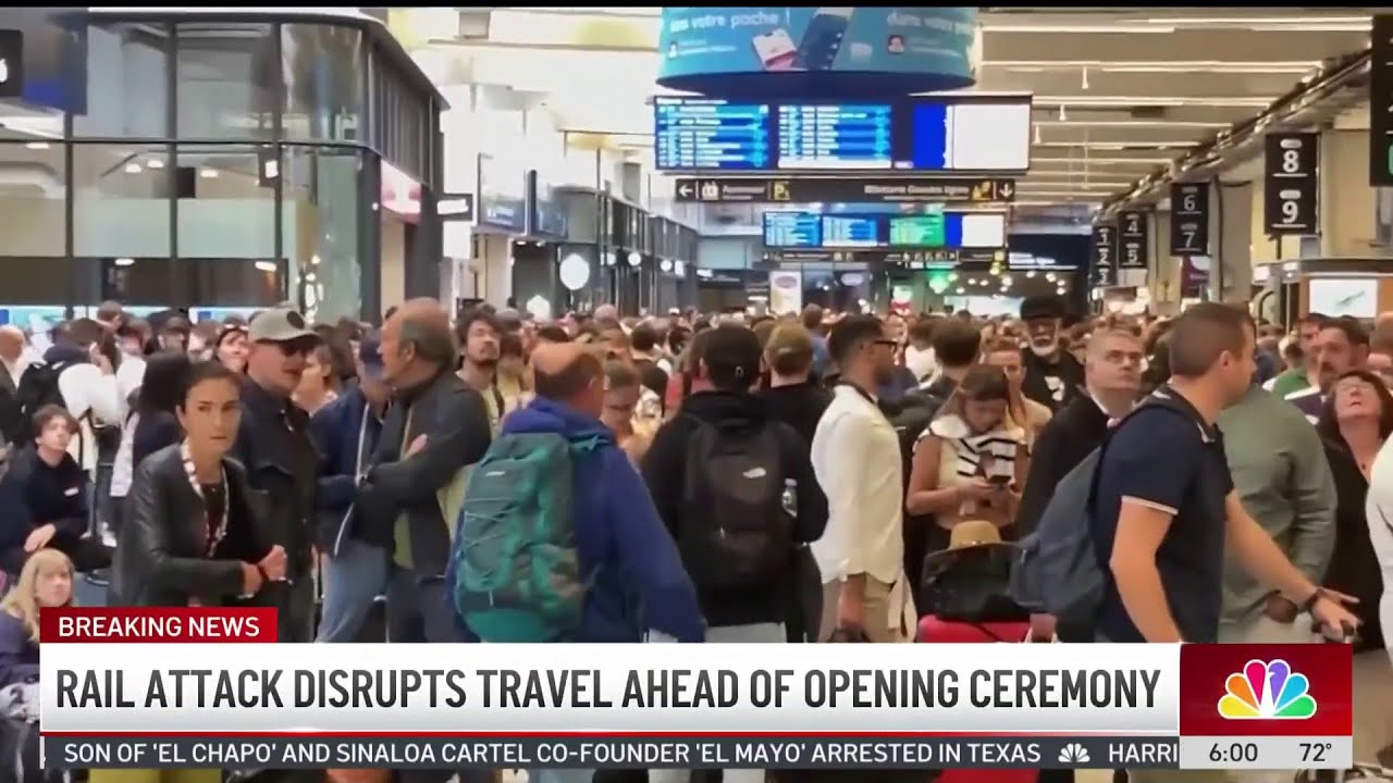 Rail attack disrupts travel ahead of opening ceremony - YouTube