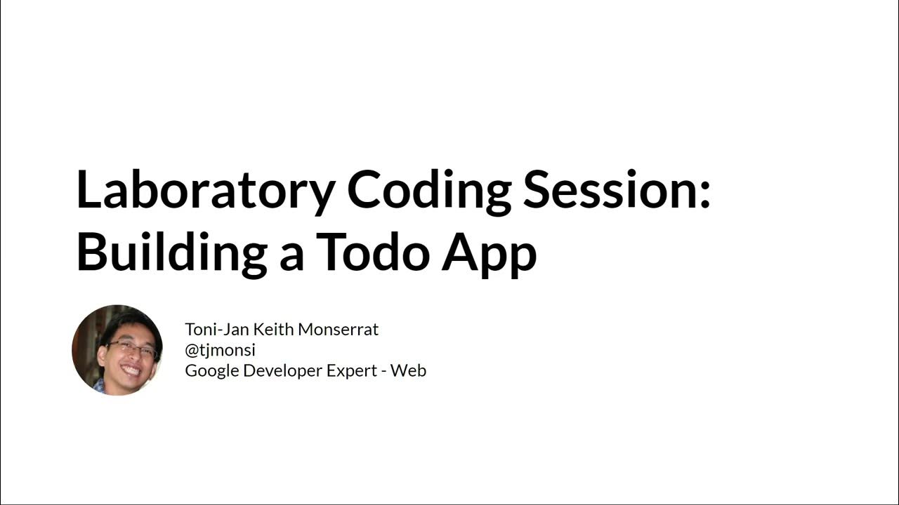 Coding Session [00]: Introduction on Building the Todo App - YouTube