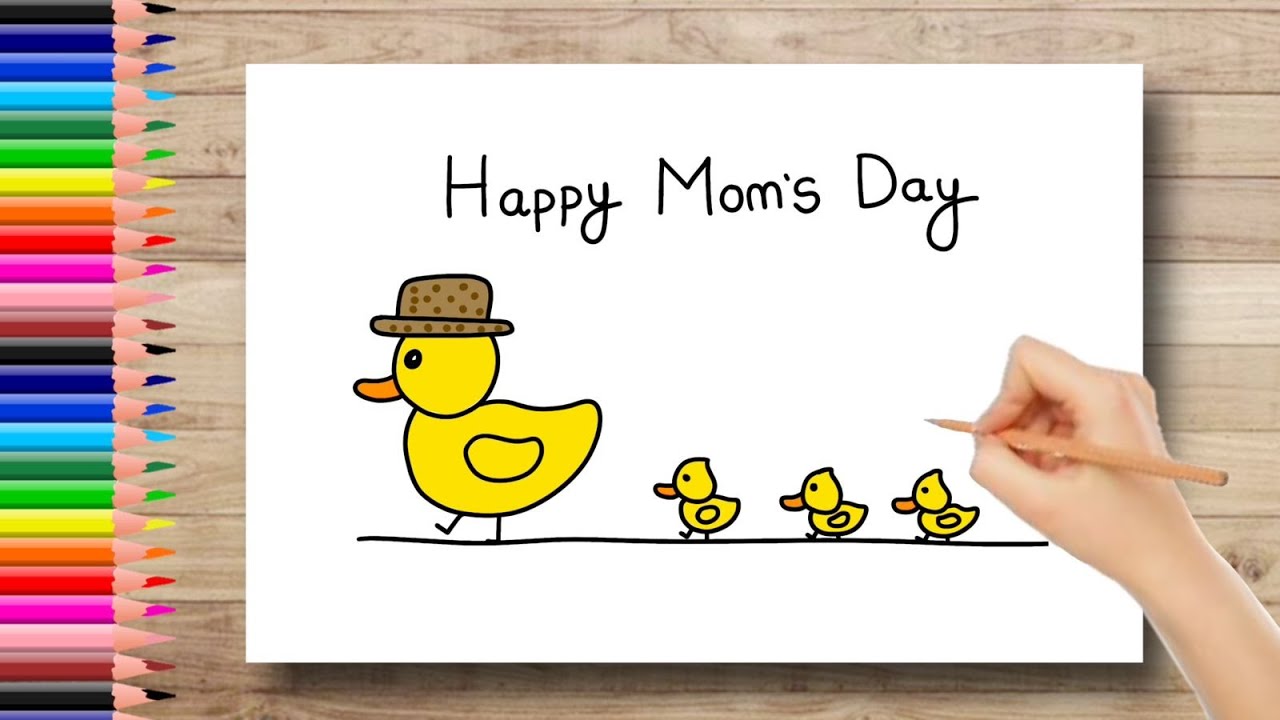 How To Draw A Card For Mom - YouTube