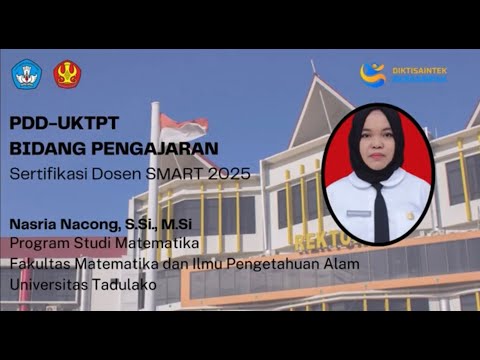 PDD-UKTPT Video Pengajaran - Serdos SMART 2025 - Nasria Nacong - Universitas Tadulako - YouTube