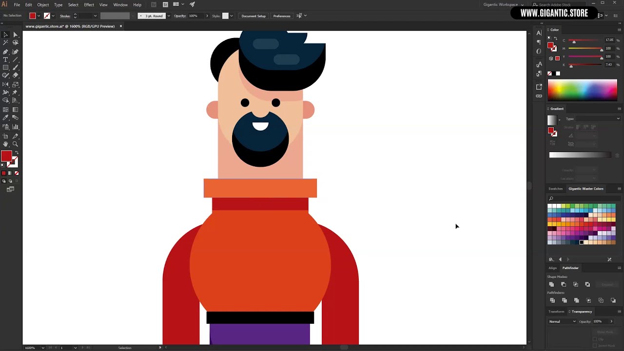 Adobe Illustrator Tutorial Part 4 How To Draw Flat Design Character
