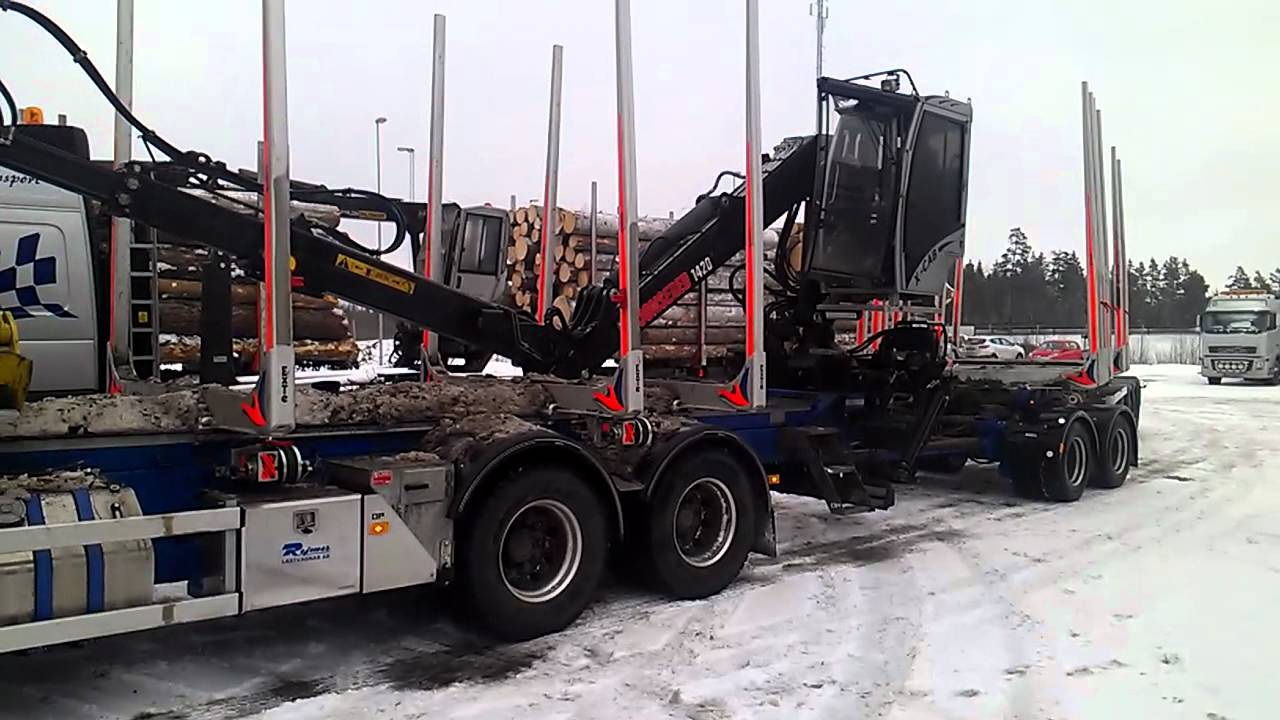 Volvo FH16 750 custom, driven from timber crane cabin - YouTube