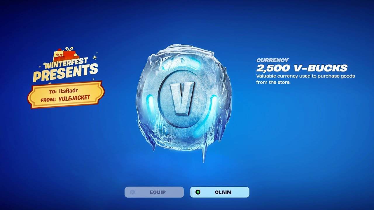 FREE V-BUCKS PRESENT just ADDED NOW! - YouTube