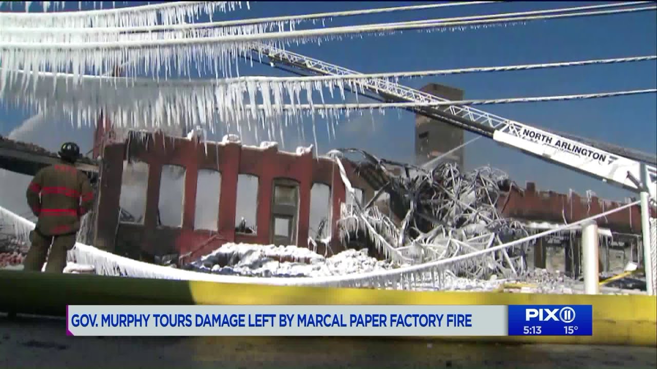 Gov. Murphy tours damage left by Marcal Paper fire - YouTube