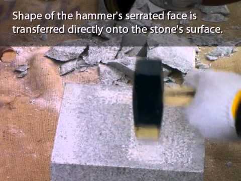 Bush hammer for bush hammered granite surface - YouTube