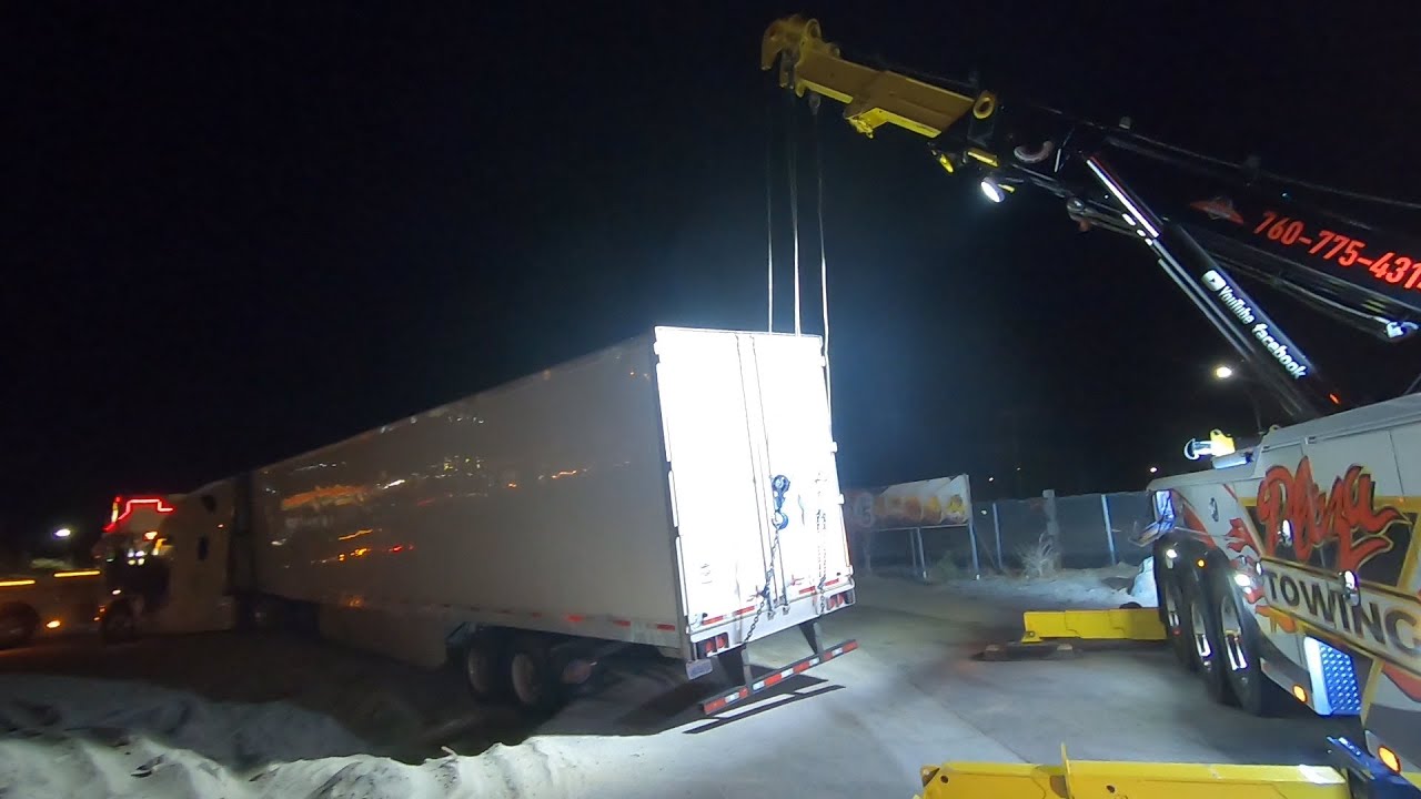 Pick And Swing On Stuck Trailer - YouTube