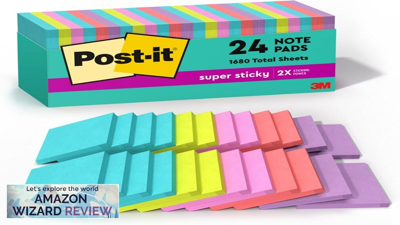 Post-it Super Sticky Notes 3x3 in 24 Pads 2x the Sticking Power Review ...